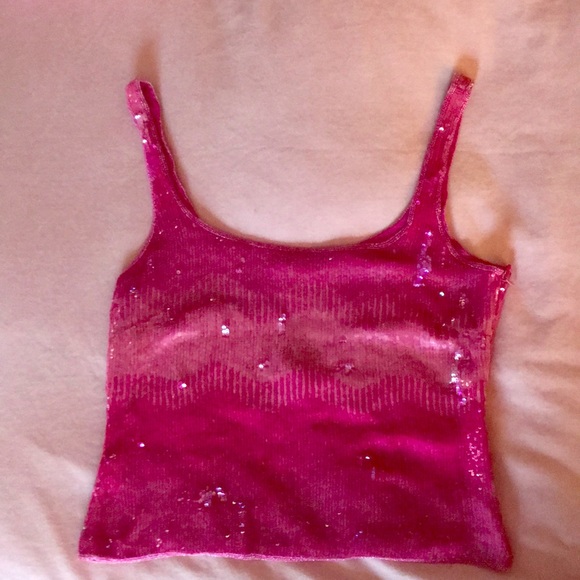 Emma Black | Tops | Emma Black Sequin Cropped Tank | Poshmark